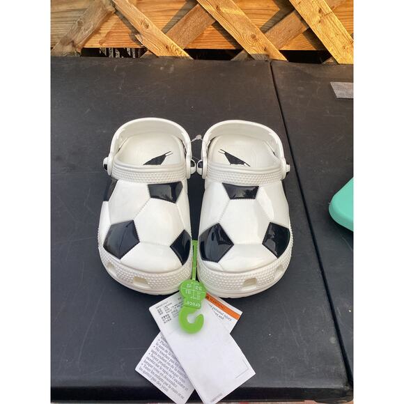CROCS | Shoes | Toddler White Crocs Classic Soccer Ball Clog Size C2 ...
